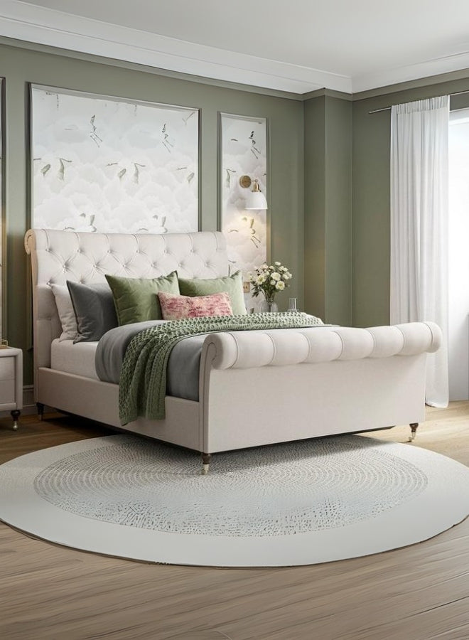 Tranquil Twist Tufted Upholstered Bed - Bed and Mattress Home Furniture UAE